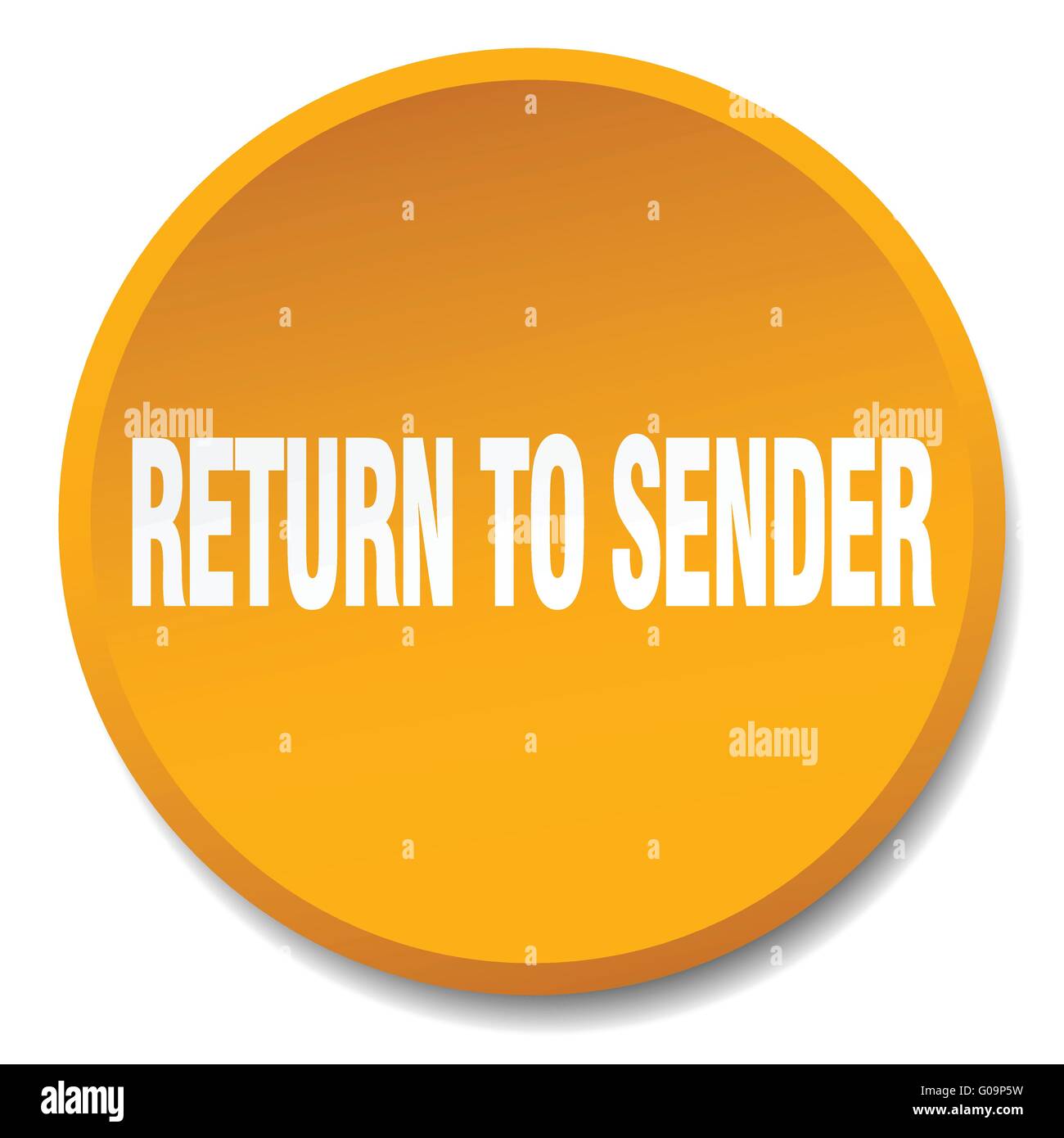 return to sender orange round flat isolated push button Stock Vector ...