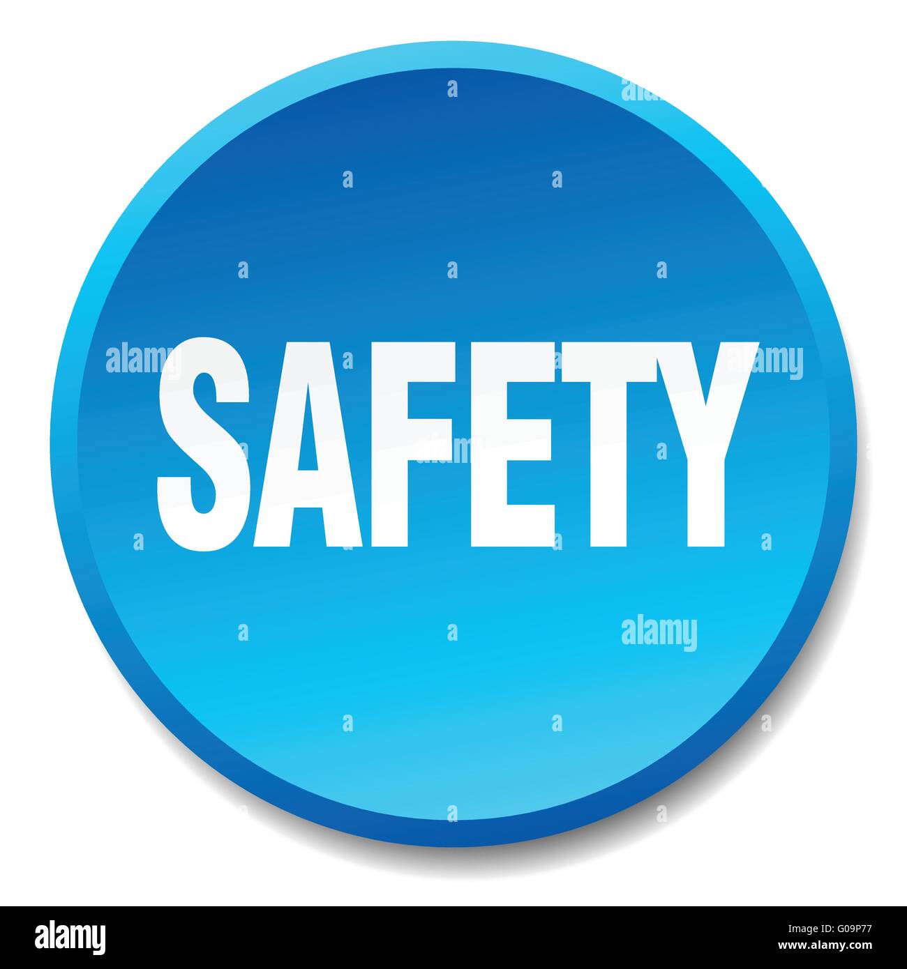 safety blue round flat isolated push button Stock Vector Image & Art ...