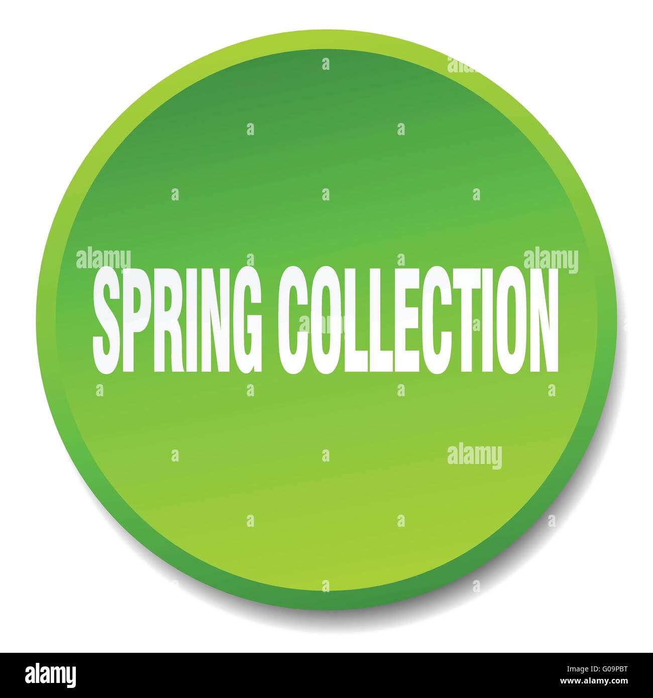 spring collection green round flat isolated push button Stock Vector ...