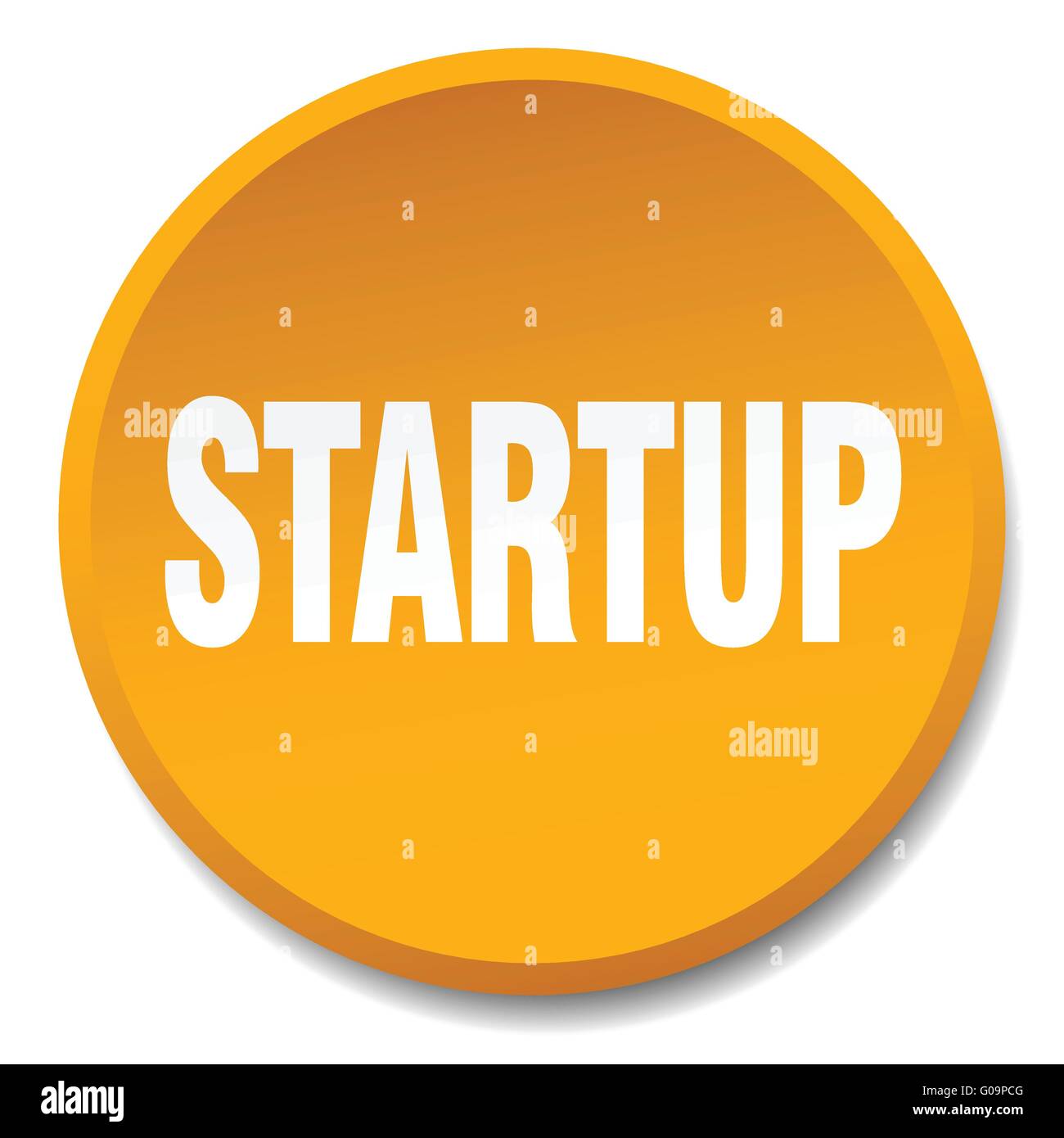startup orange round flat isolated push button Stock Vector Image & Art ...