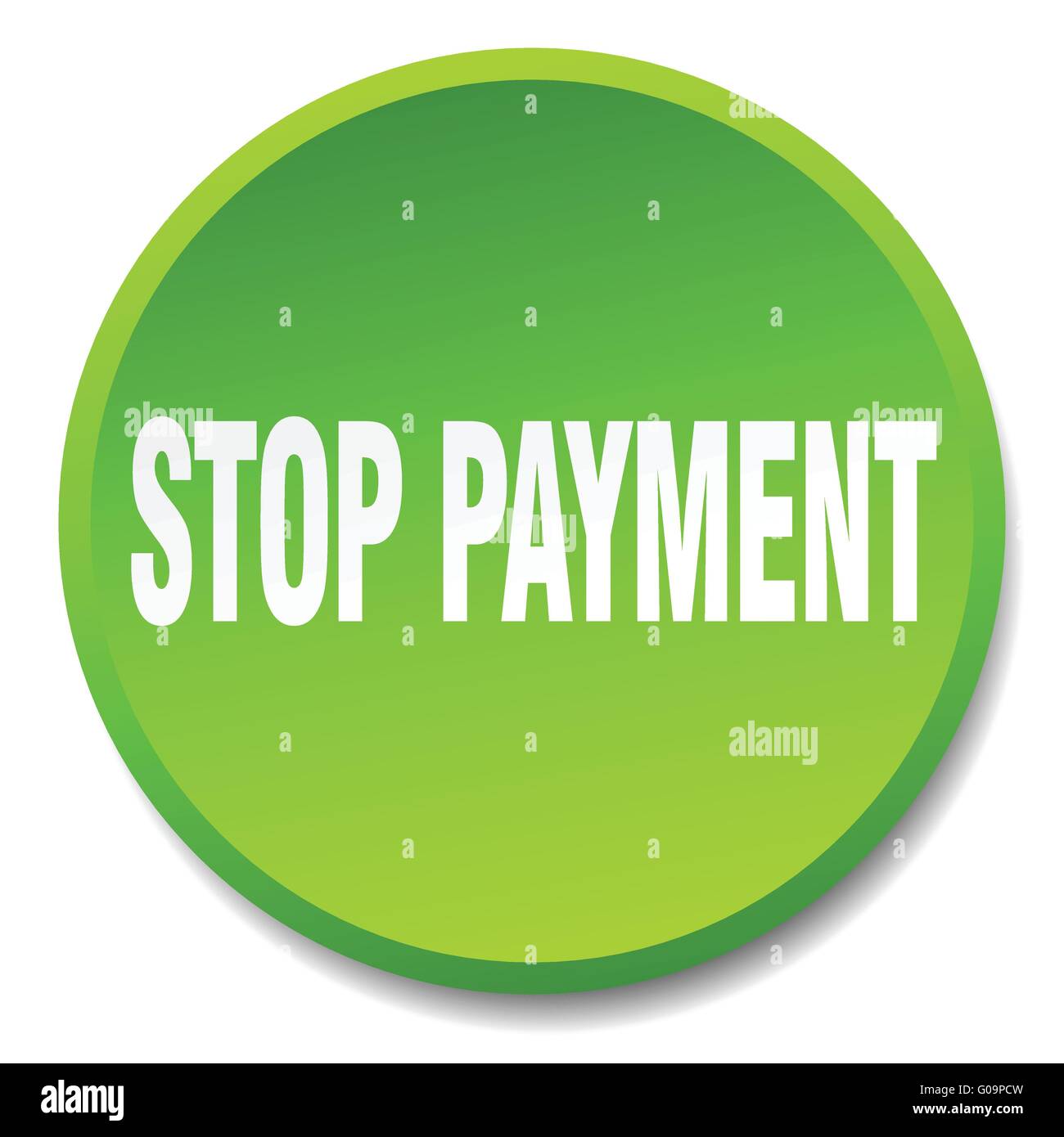 stop payment green round flat isolated push button Stock Vector Image ...