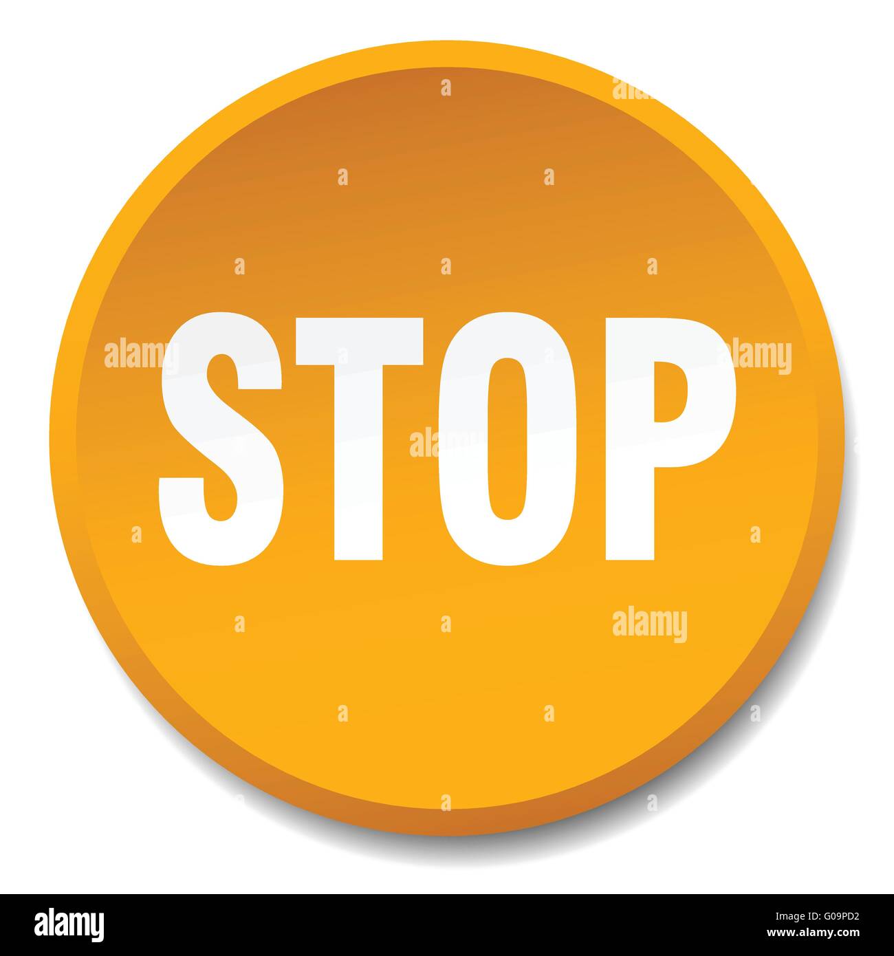 stop orange round flat isolated push button Stock Vector Image & Art ...