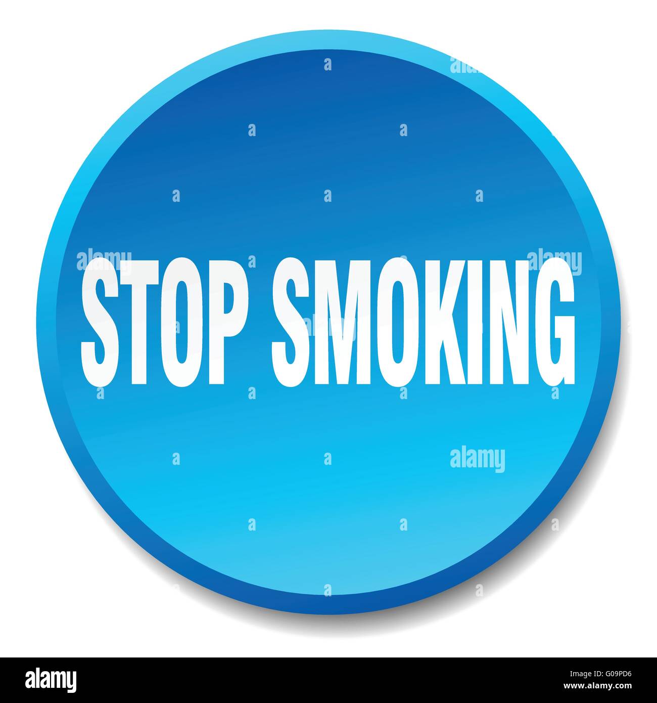 stop smoking blue round flat isolated push button Stock Vector Image ...