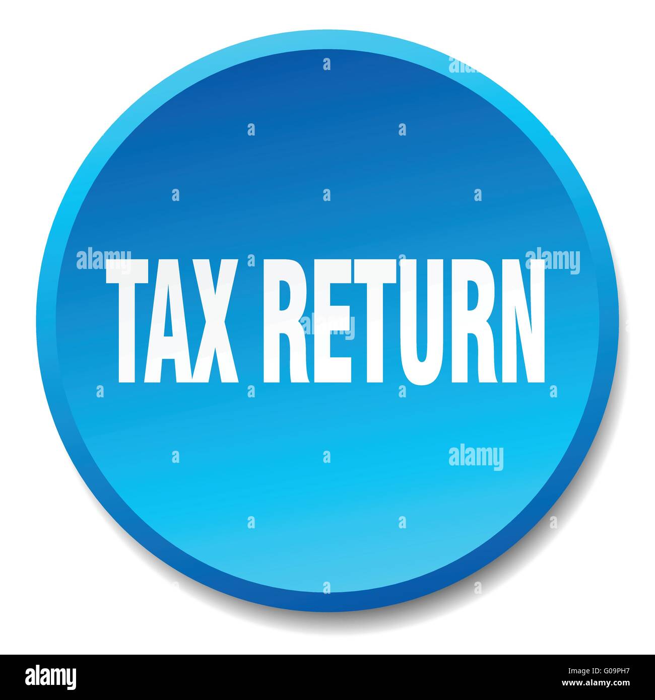 tax return blue round flat isolated push button Stock Vector Image ...