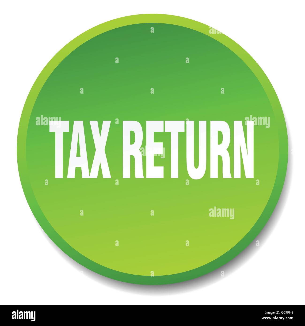 tax return green round flat isolated push button Stock Vector Image ...