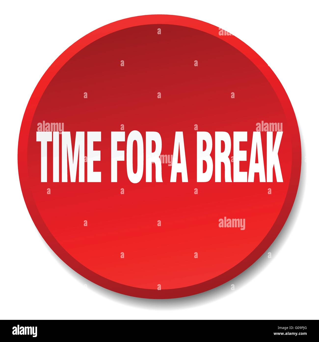 time for a break red round flat isolated push button Stock Vector Image ...