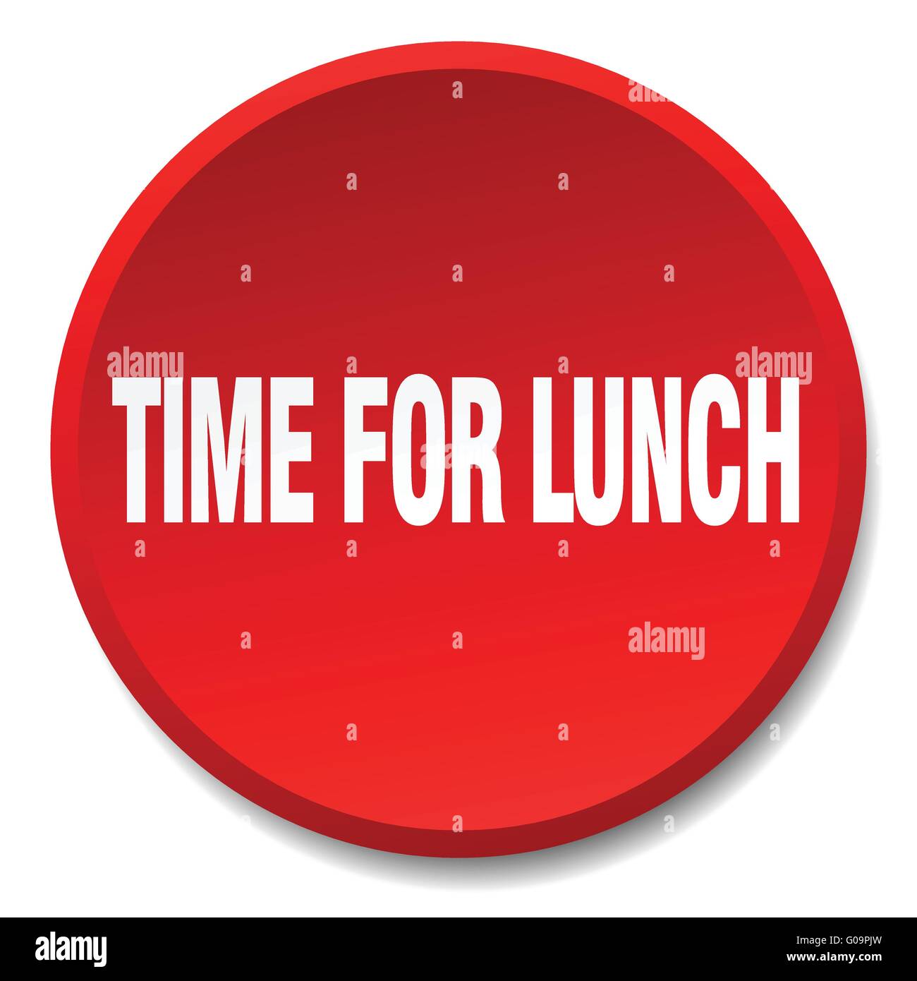time for lunch red round flat isolated push button Stock Vector Image ...