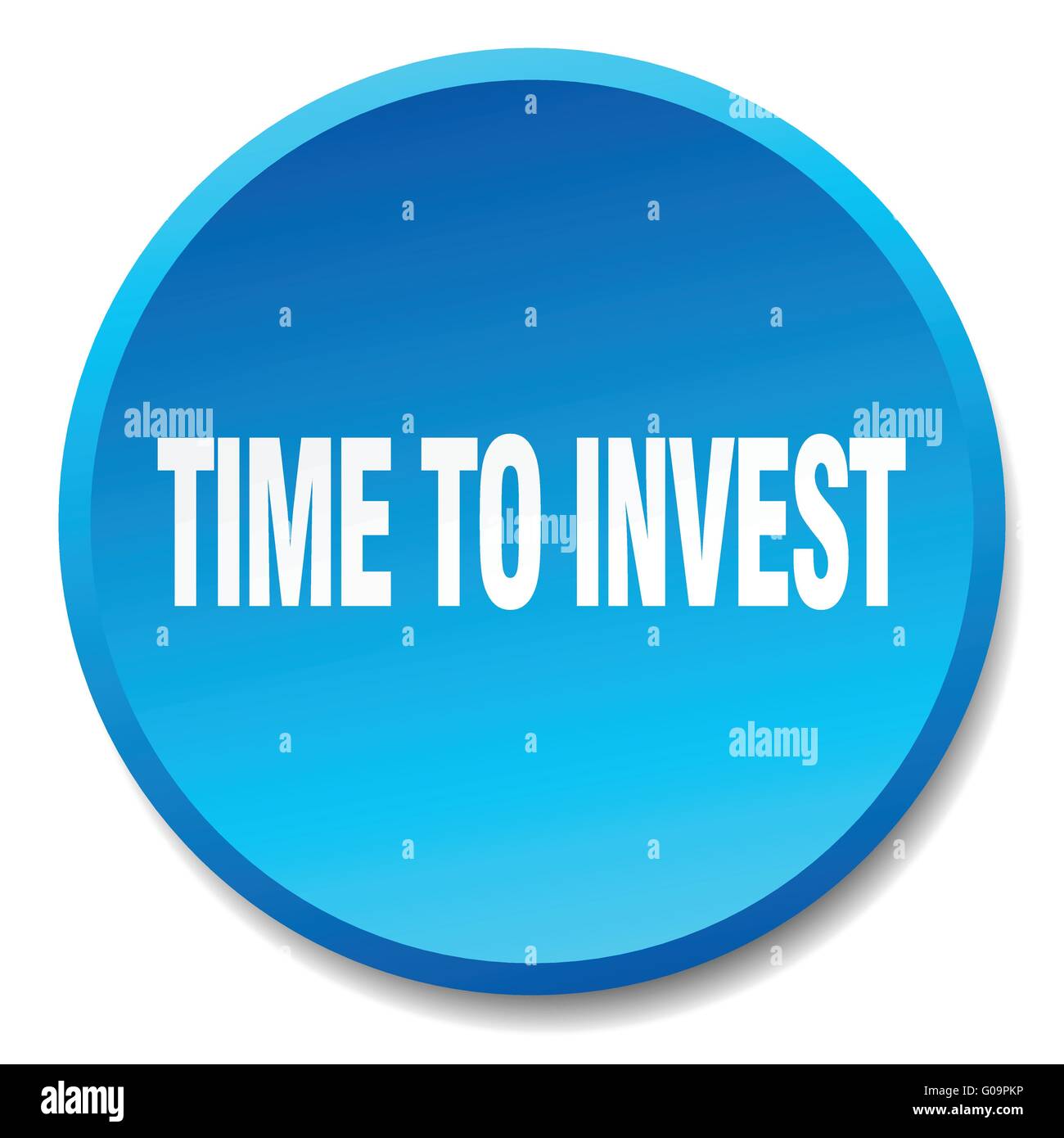 time to invest blue round flat isolated push button Stock Vector Image ...