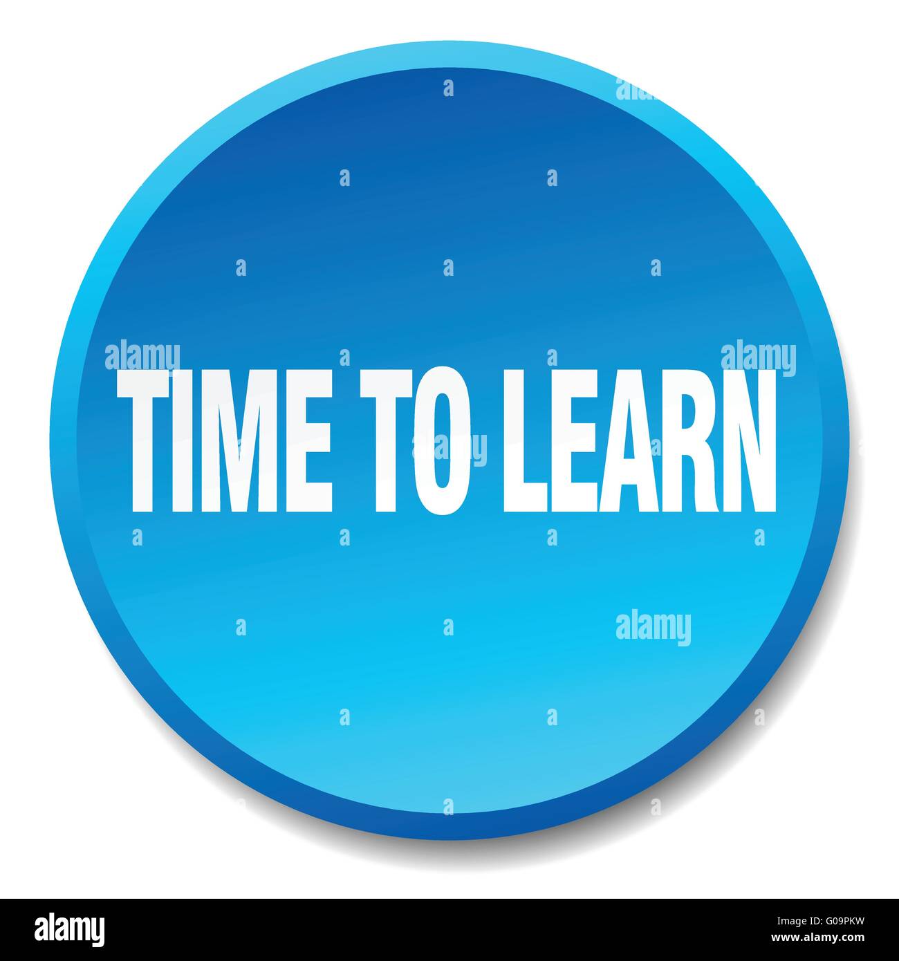 time to learn blue round flat isolated push button Stock Vector Image & Art - Alamy