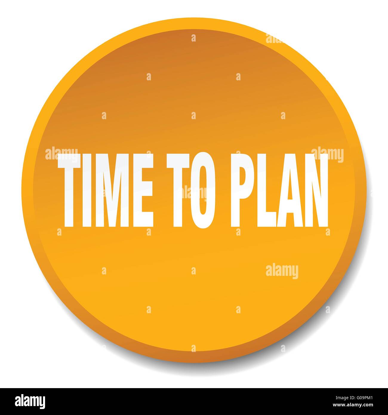 time to plan orange round flat isolated push button Stock Vector Image ...