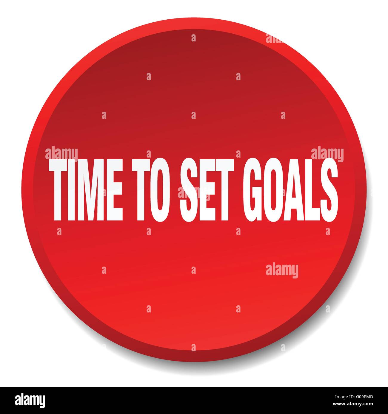 time to set goals red round flat isolated push button Stock Vector ...