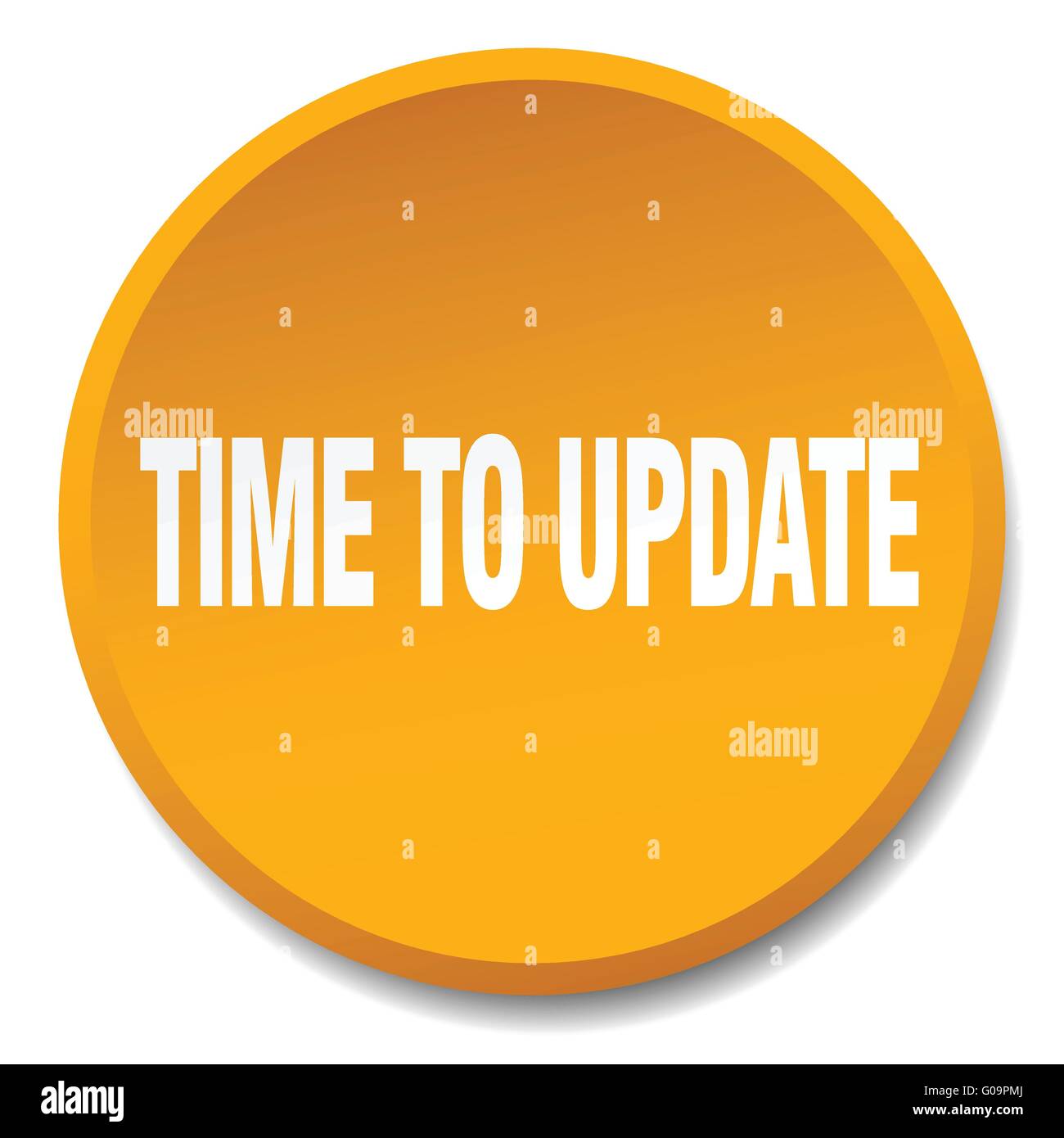 time to update orange round flat isolated push button Stock Vector ...