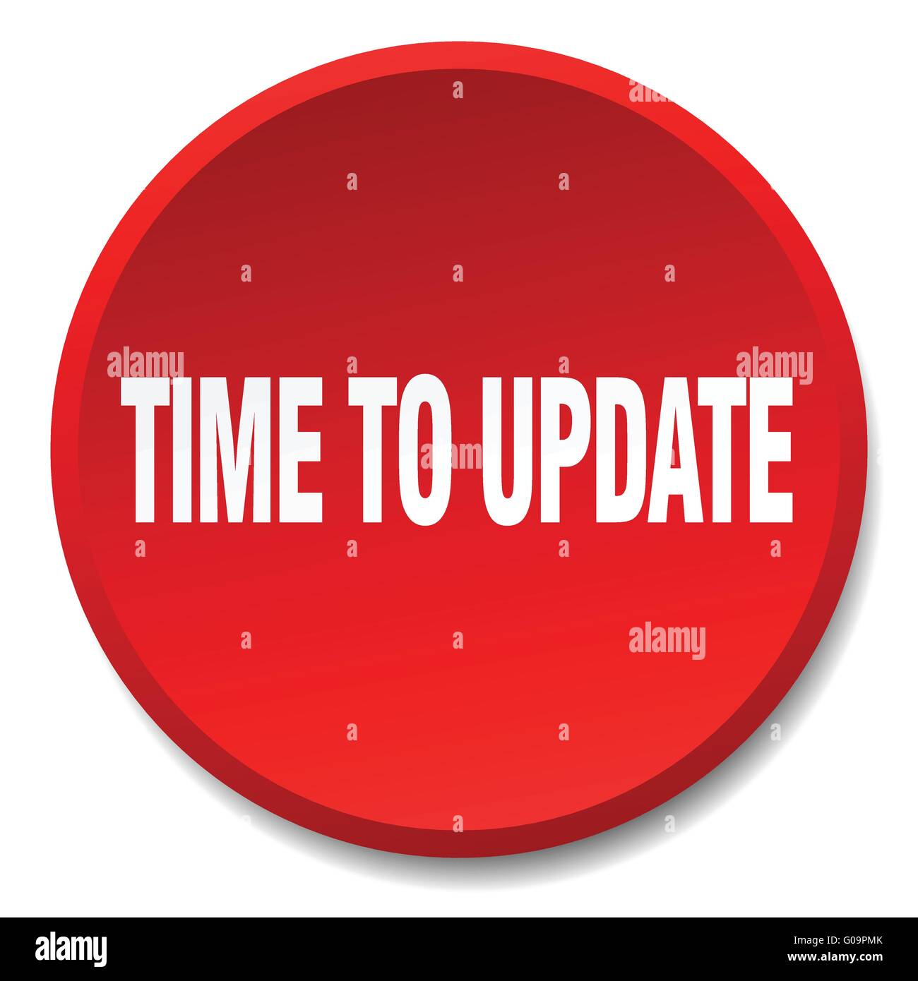 time to update red round flat isolated push button Stock Vector Image & Art - Alamy