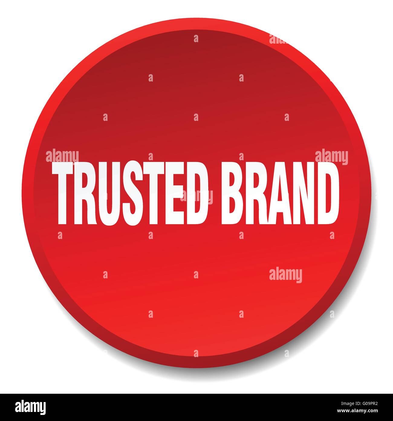 trusted brand red round flat isolated push button Stock Vector Image & Art - Alamy
