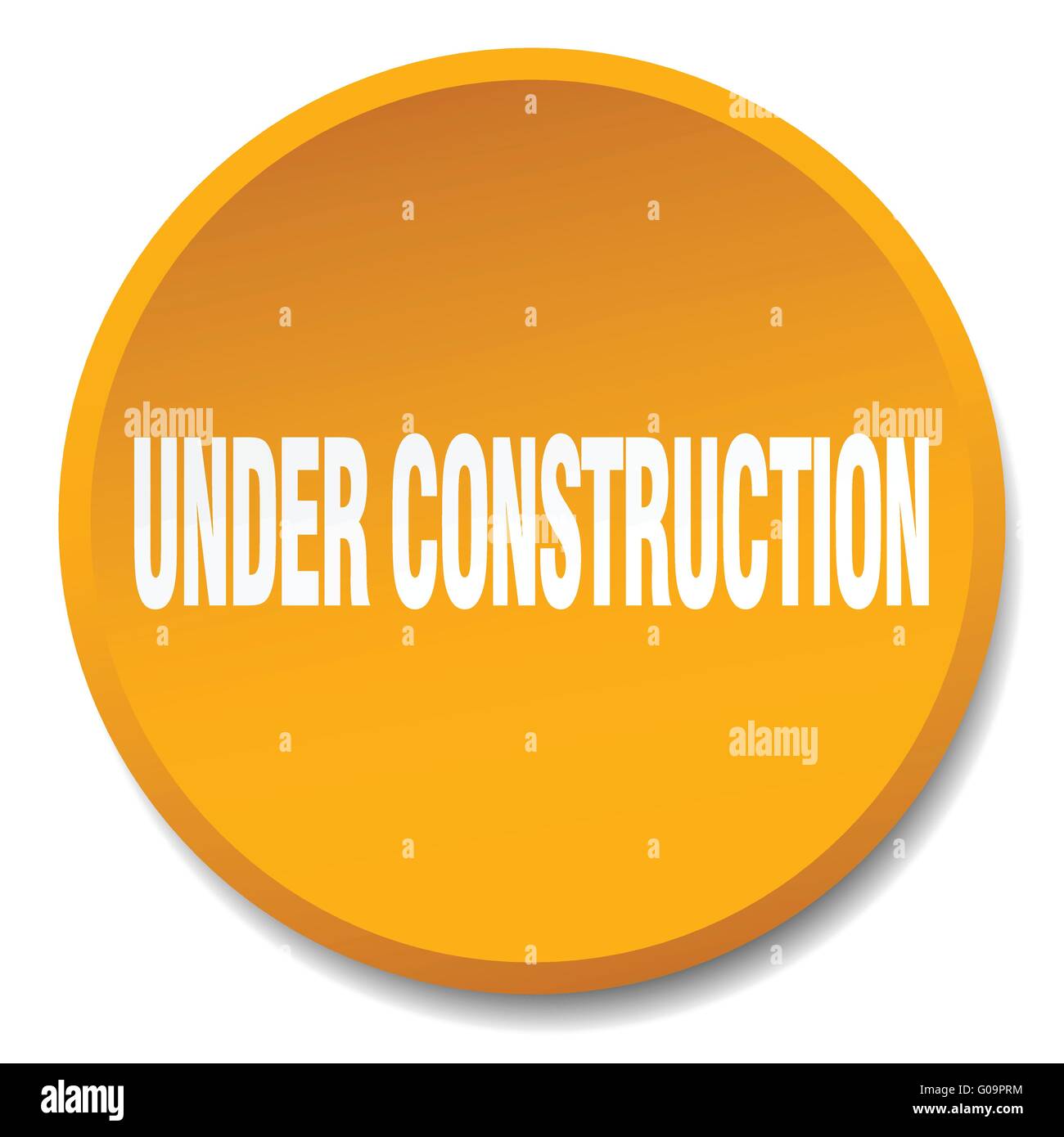 under construction orange round flat isolated push button Stock Vector ...