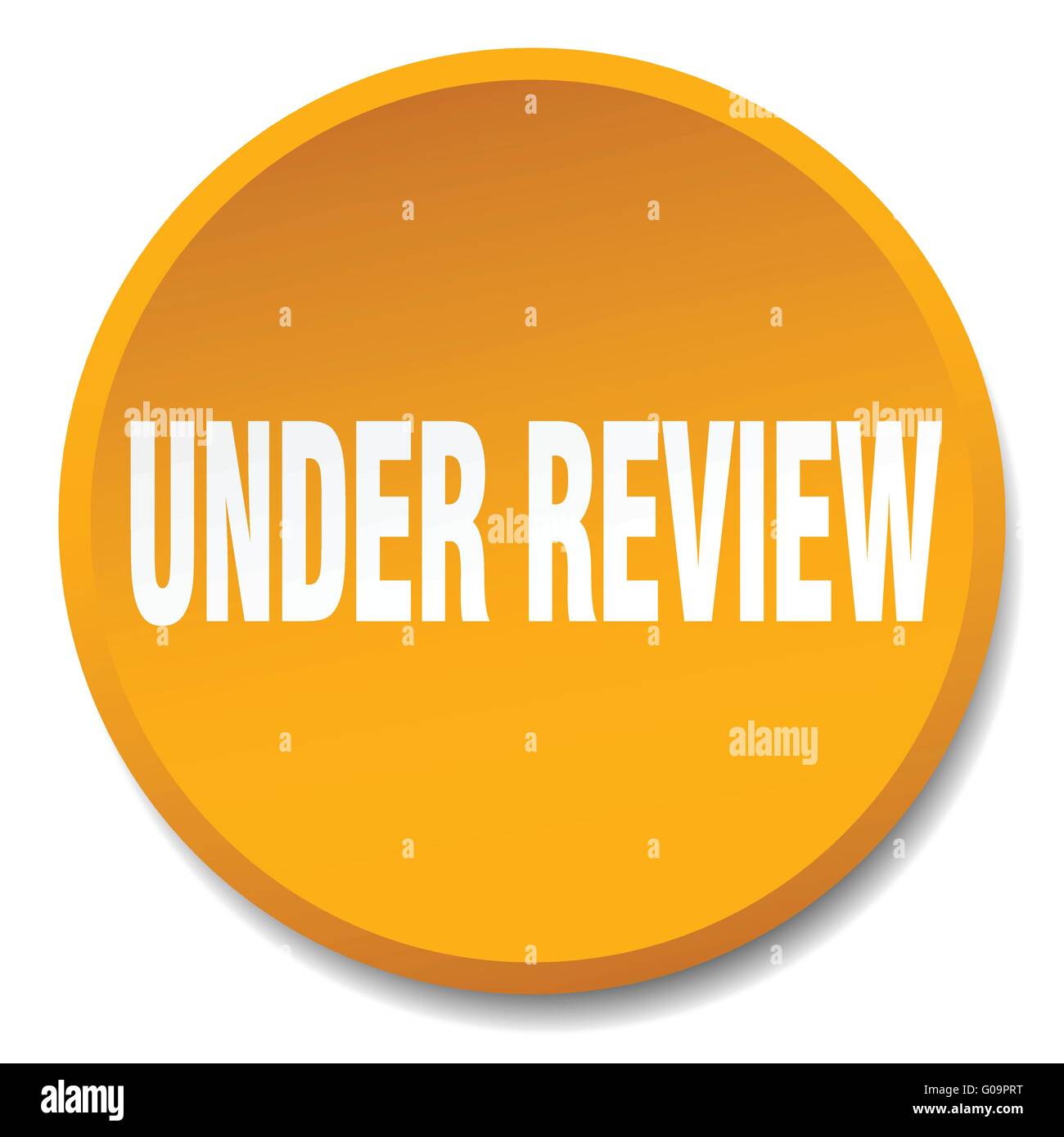 under review orange round flat isolated push button Stock Vector Image ...
