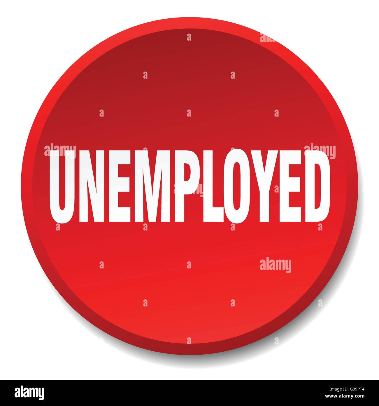 unemployed red round flat isolated push button Stock Vector Image & Art ...
