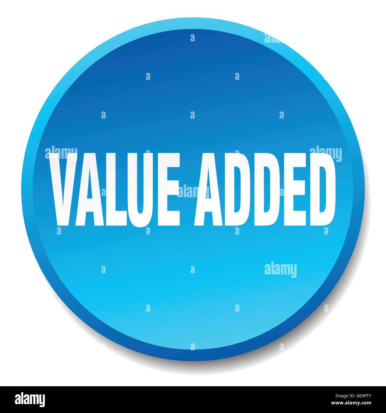 value added blue round flat isolated push button Stock Vector Image ...