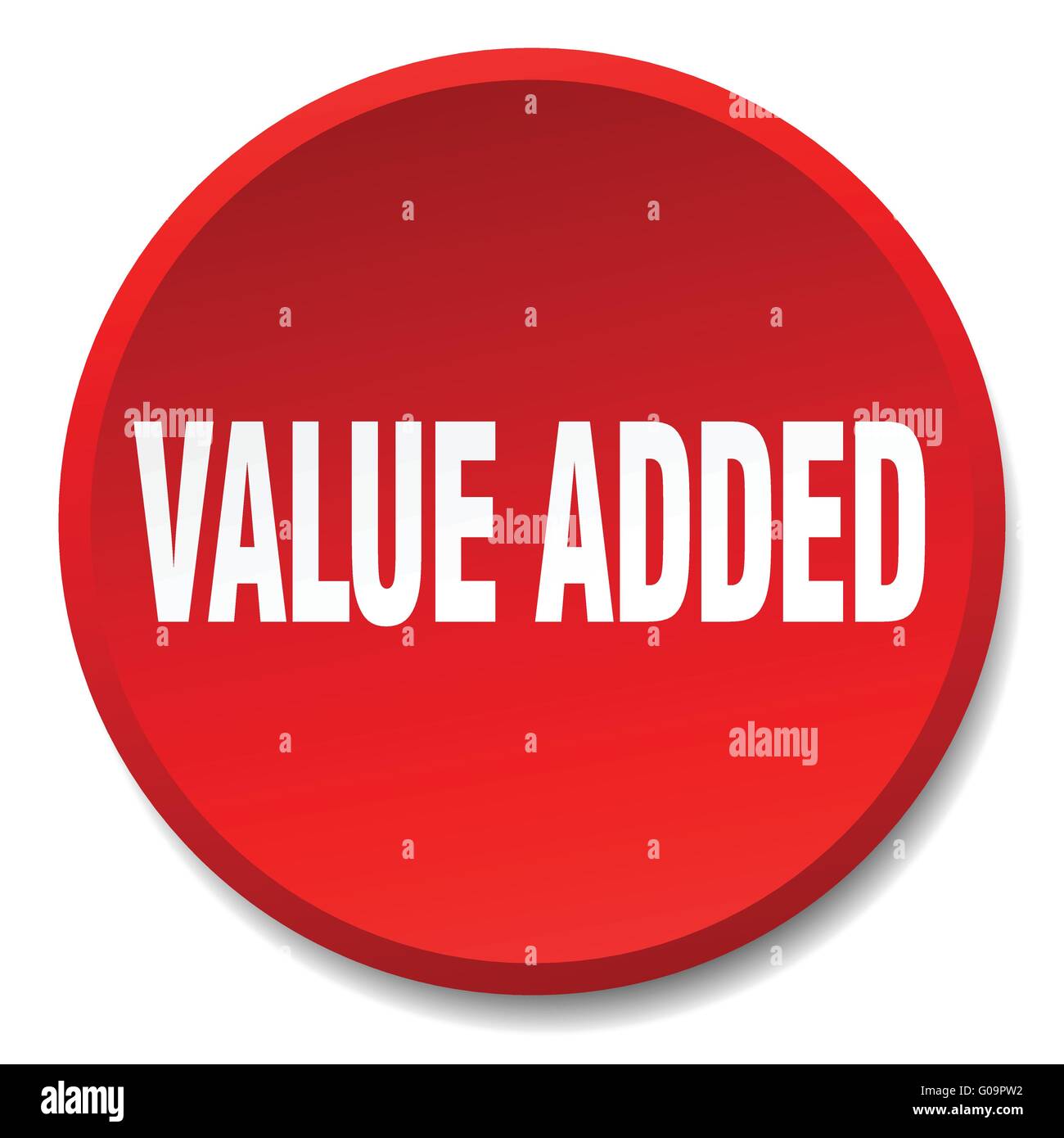 value added red round flat isolated push button Stock Vector Image ...