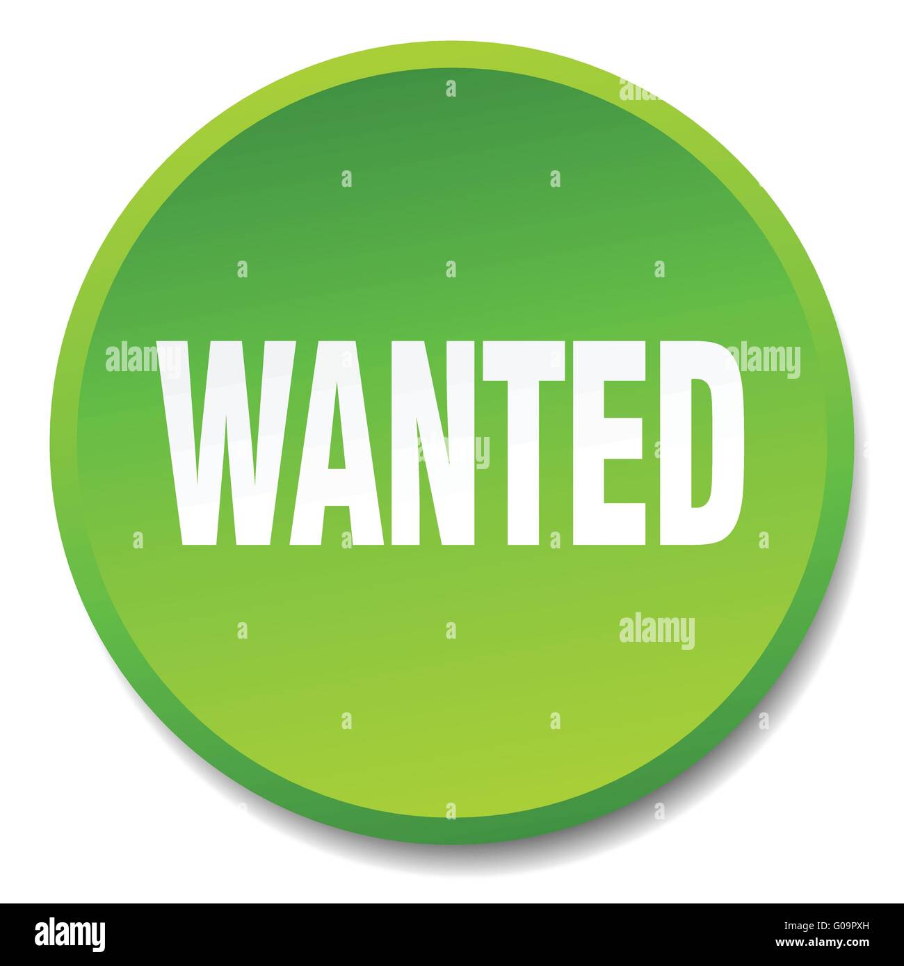 wanted green round flat isolated push button Stock Vector Image & Art ...