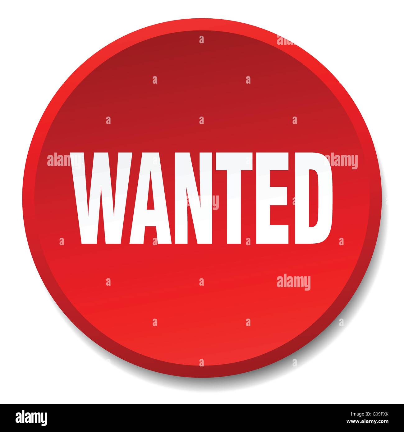 wanted red round flat isolated push button Stock Vector Image & Art - Alamy