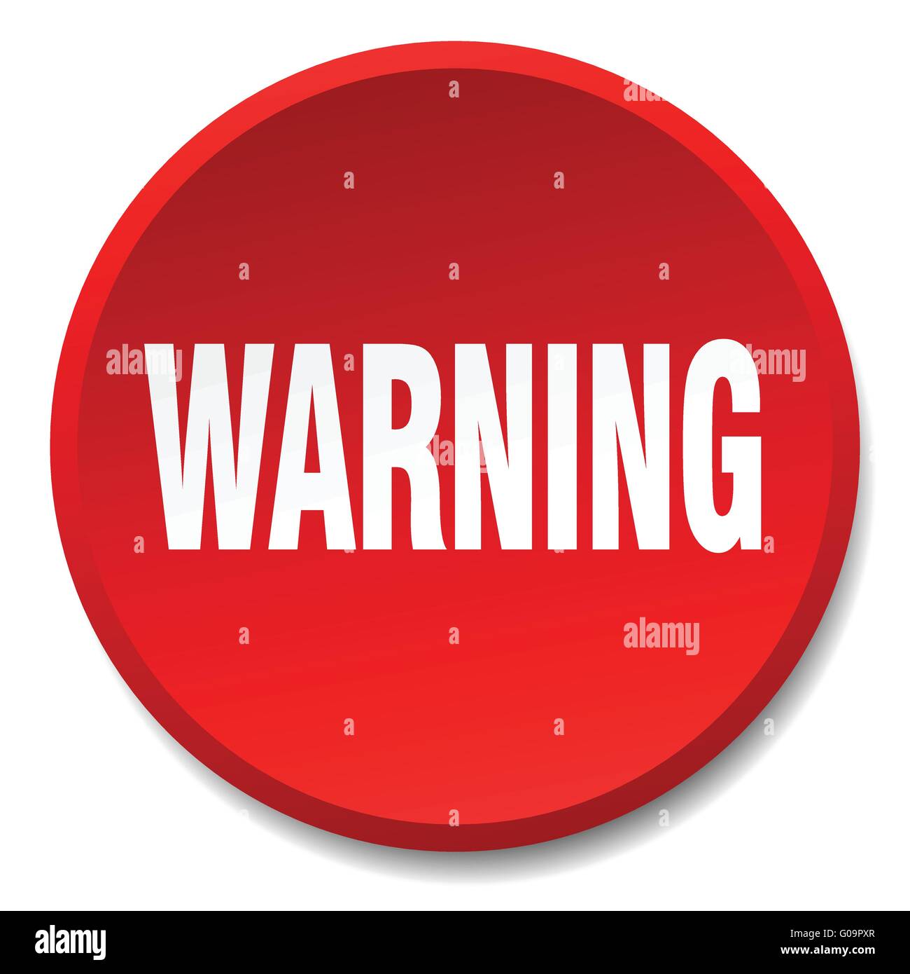 warning red round flat isolated push button Stock Vector Image & Art ...