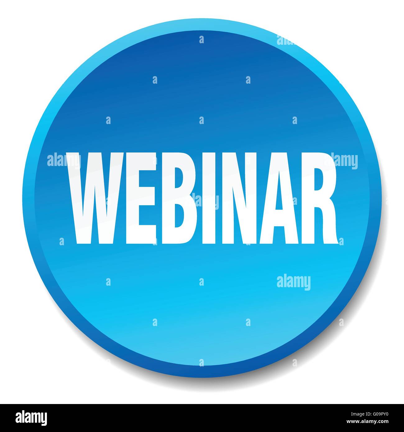 webinar blue round flat isolated push button Stock Vector Image & Art - Alamy
