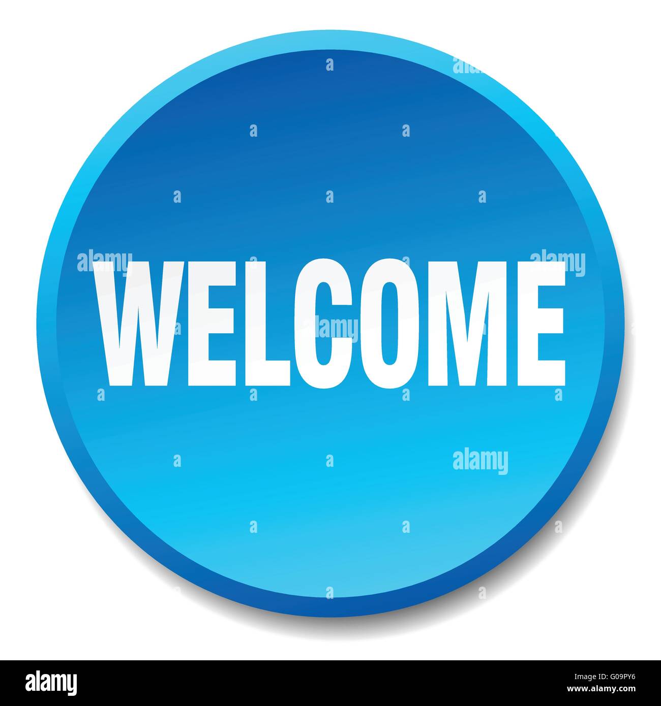 welcome blue round flat isolated push button Stock Vector Image & Art ...