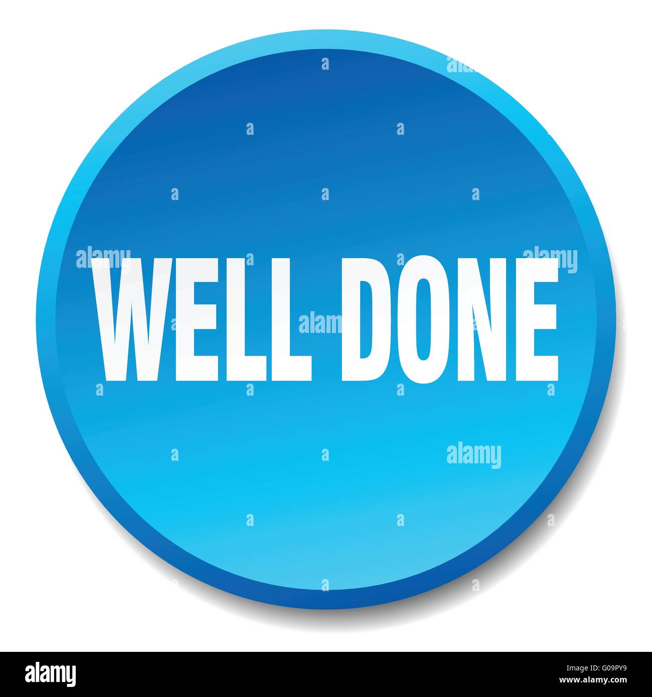 well done blue round flat isolated push button Stock Vector Image & Art ...