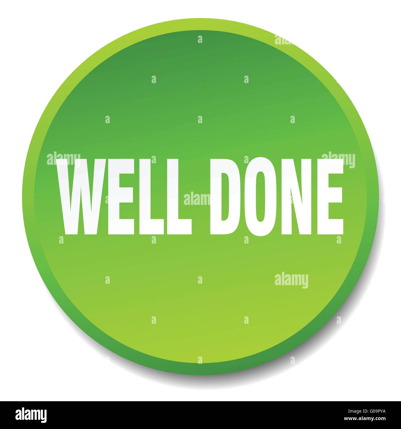 well done green round flat isolated push button Stock Vector Image ...