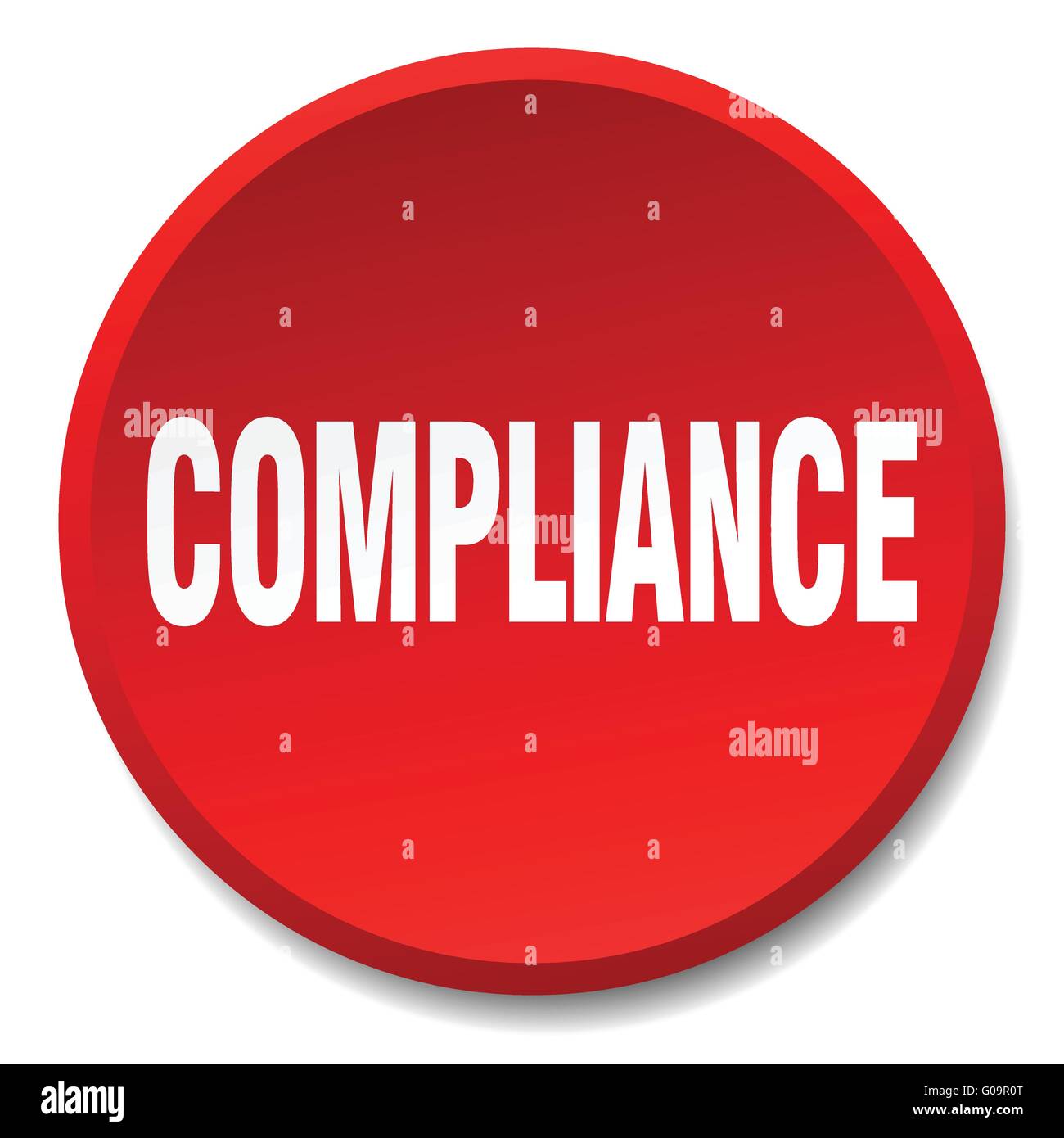 compliance red round flat isolated push button Stock Vector Image & Art ...