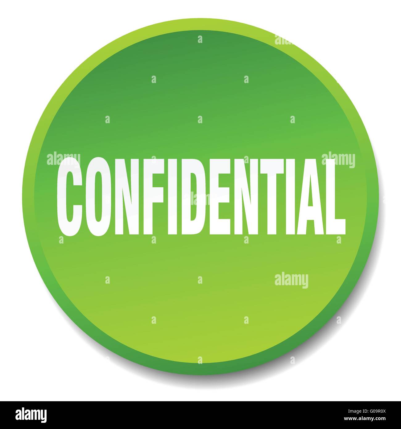 confidential green round flat isolated push button Stock Vector Image ...