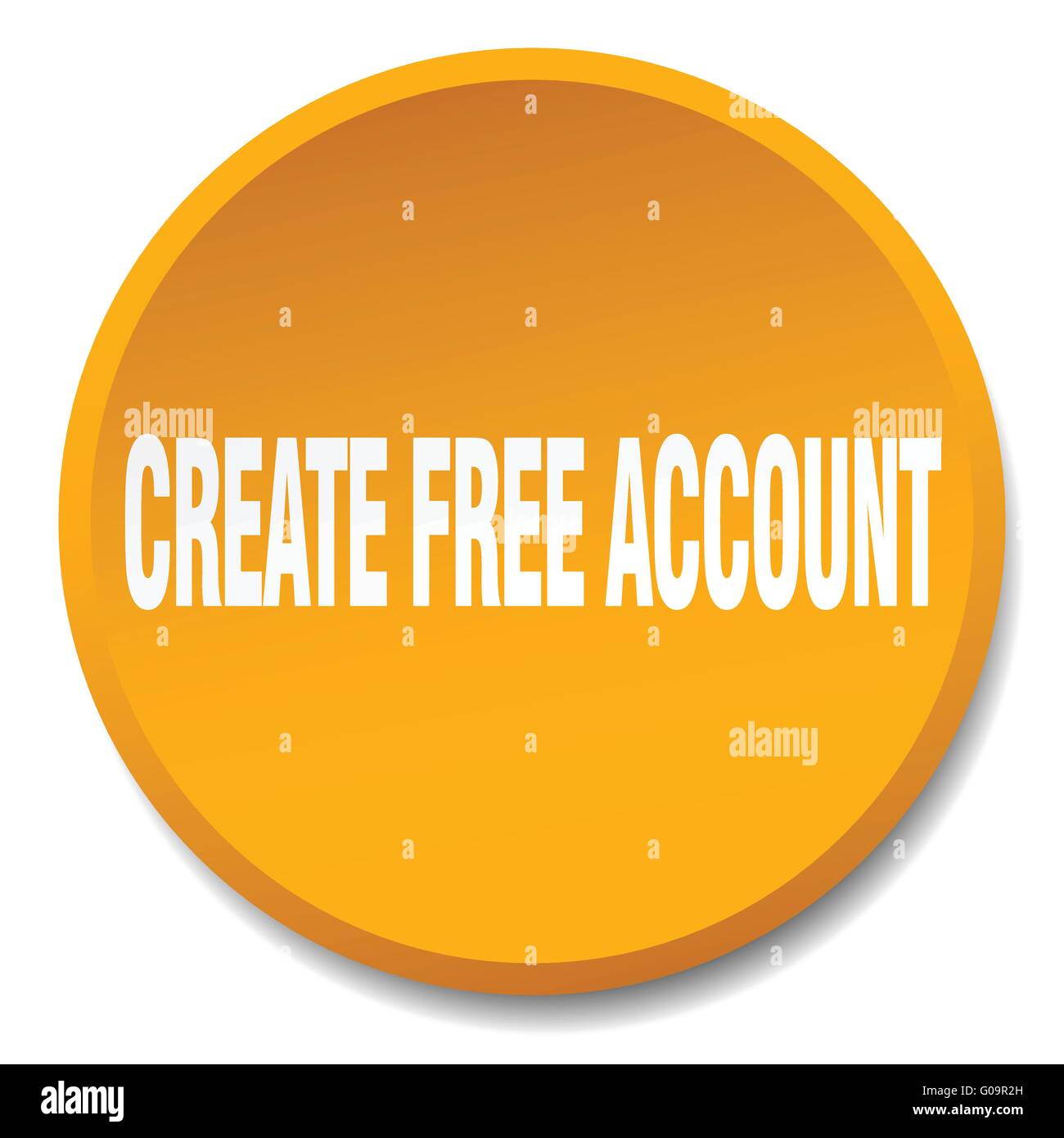 create free account orange round flat isolated push button Stock Vector ...