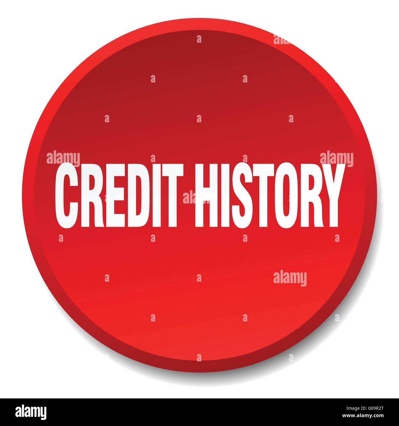 credit history red round flat isolated push button Stock Vector Image ...
