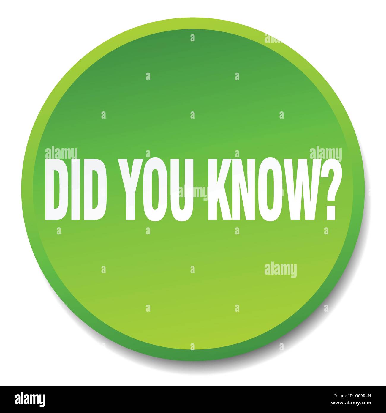 did you know green round flat isolated push button Stock Vector Image ...