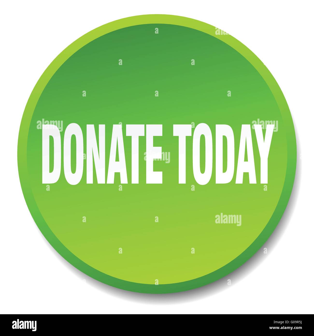 donate today green round flat isolated push button Stock Vector Image ...
