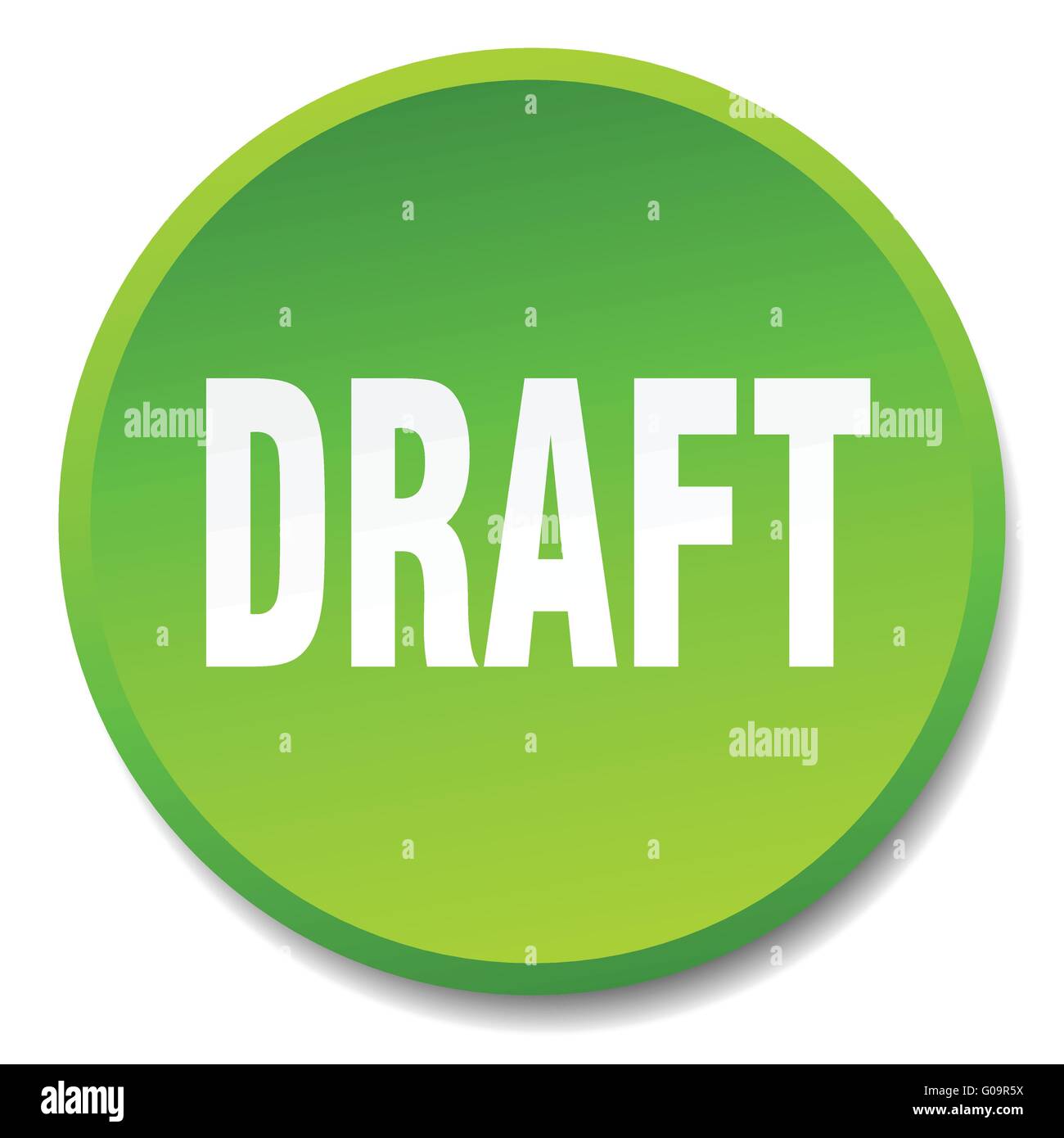 draft green round flat isolated push button Stock Vector Image & Art ...
