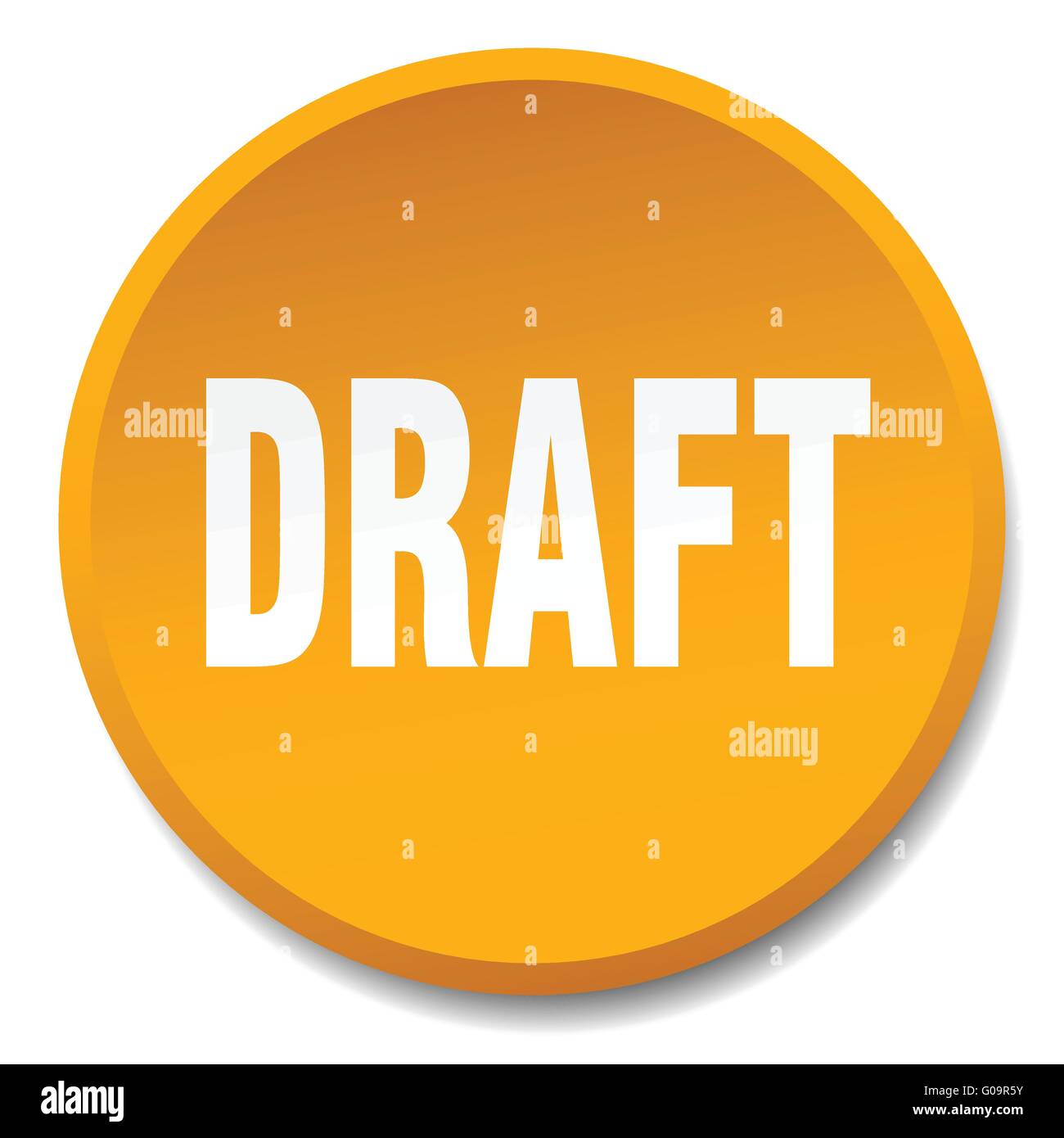 draft orange round flat isolated push button Stock Vector Image & Art ...