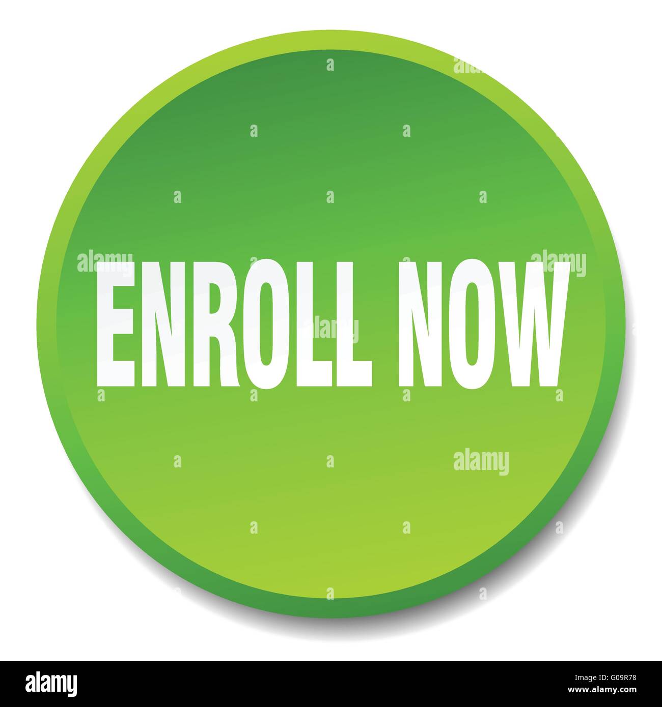 enroll now green round flat isolated push button Stock Vector Image & Art - Alamy