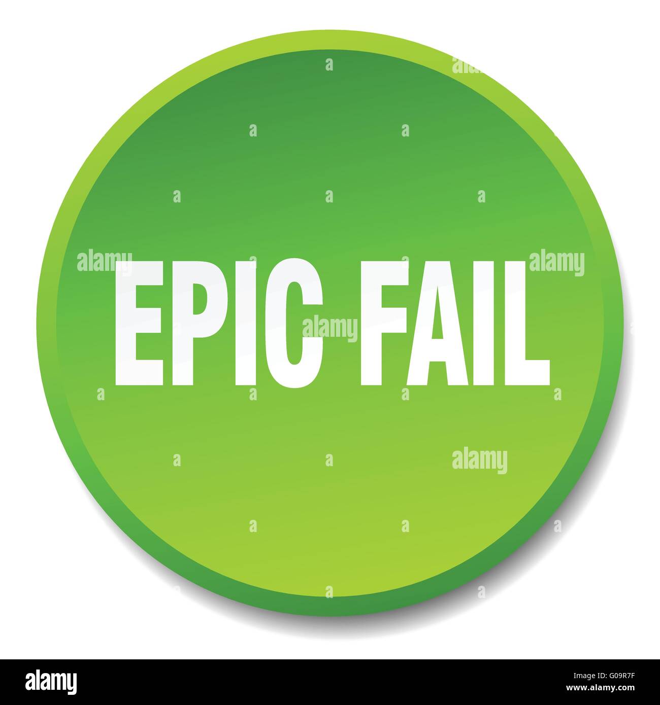 epic fail green round flat isolated push button Stock Vector Image ...