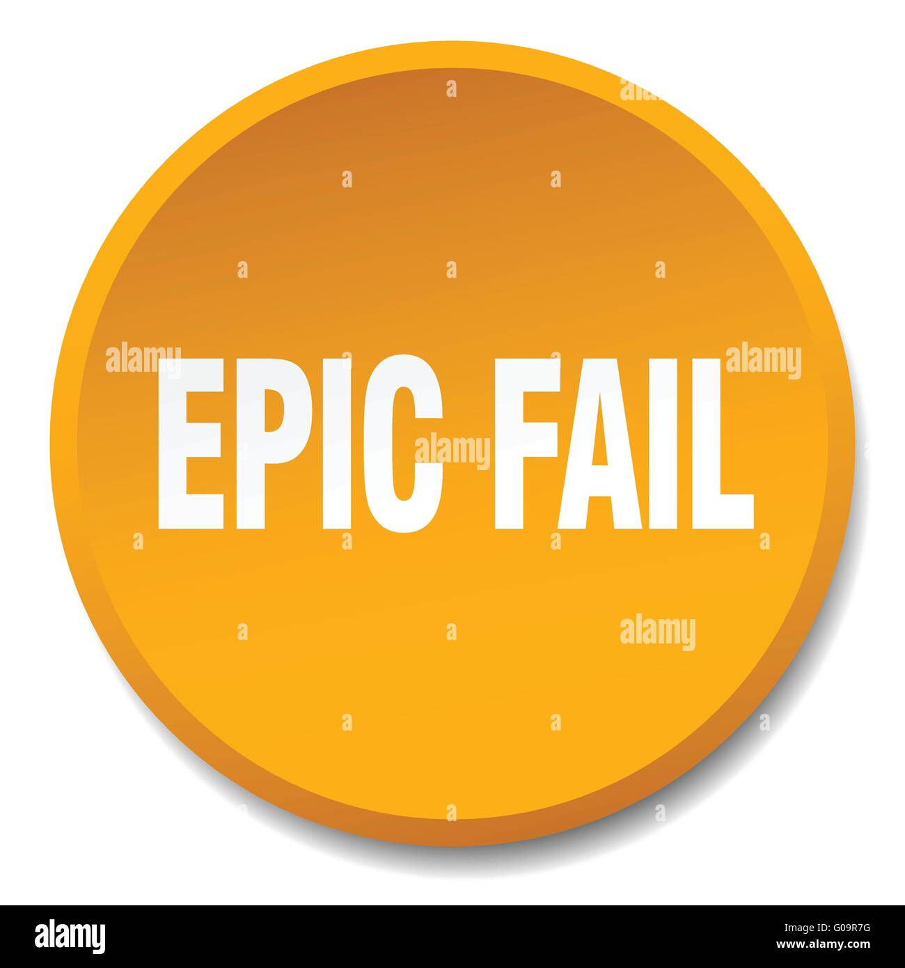 epic fail orange round flat isolated push button Stock Vector Image ...