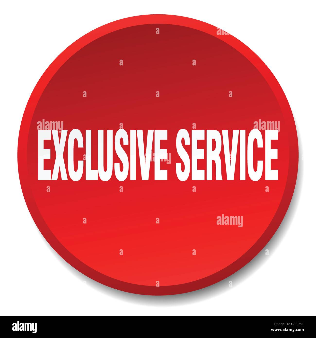exclusive service red round flat isolated push button Stock Vector ...