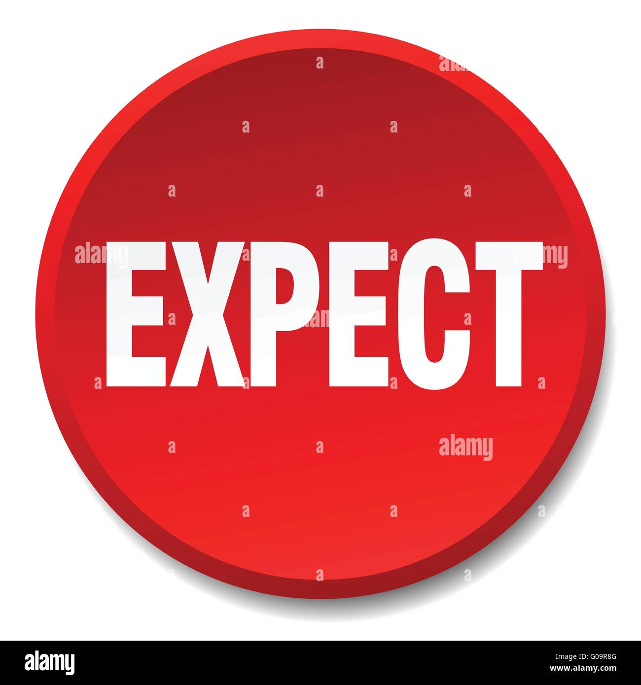 expect red round flat isolated push button Stock Vector Image & Art - Alamy