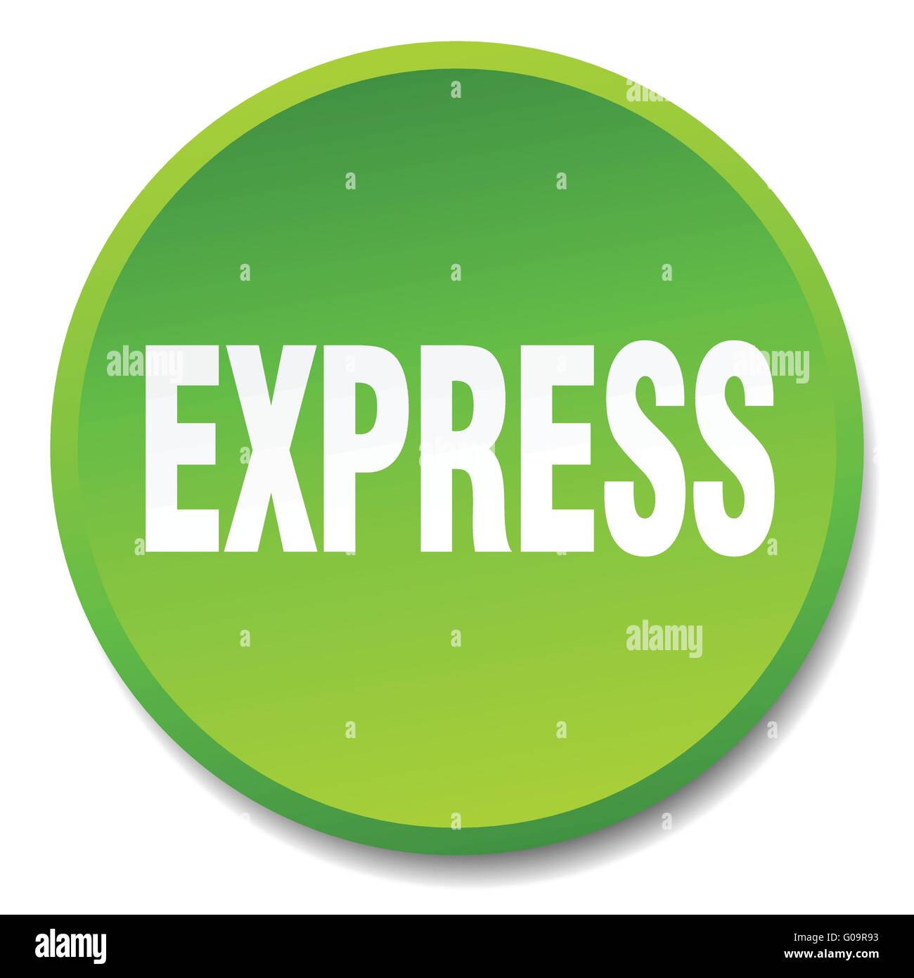 express green round flat isolated push button Stock Vector Image & Art - Alamy