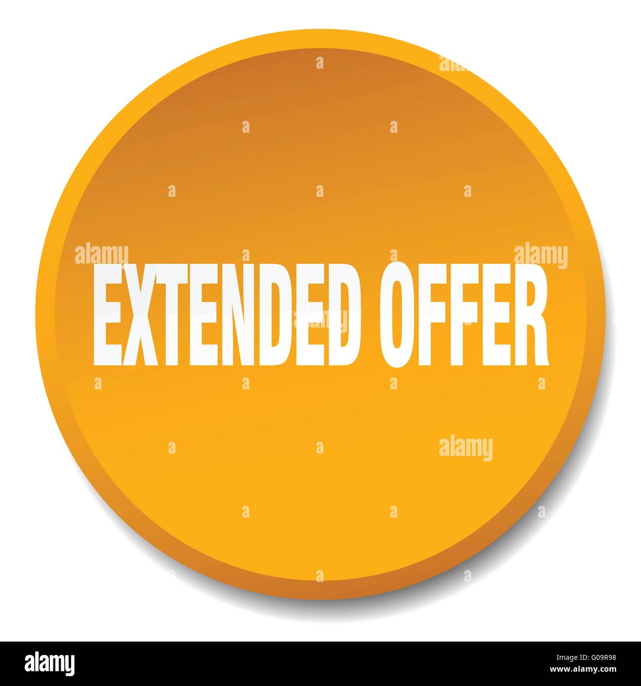 extended offer orange round flat isolated push button Stock Vector ...