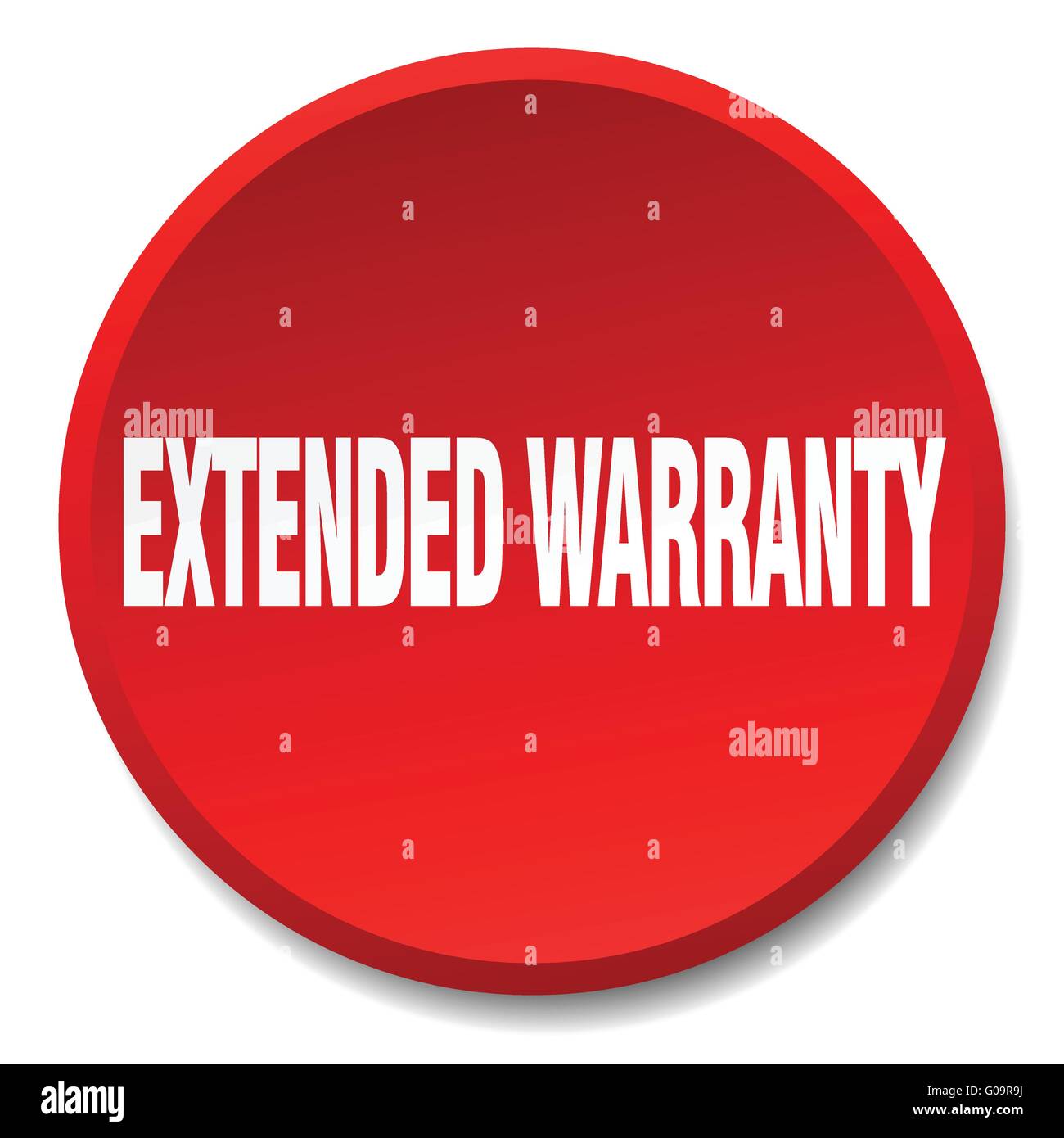 extended warranty red round flat isolated push button Stock Vector ...