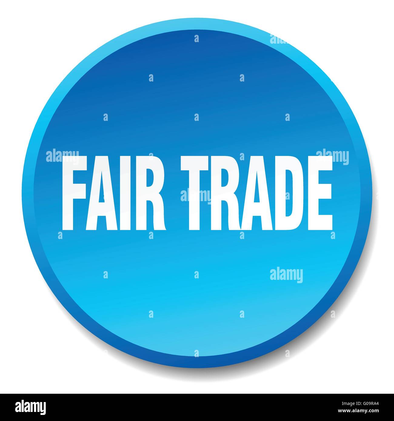 fair trade blue round flat isolated push button Stock Vector Image ...