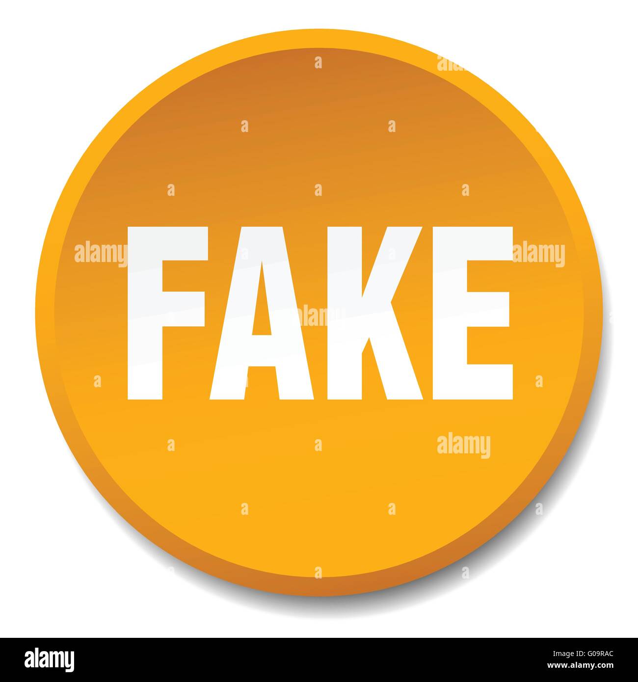 fake orange round flat isolated push button Stock Vector Image & Art ...