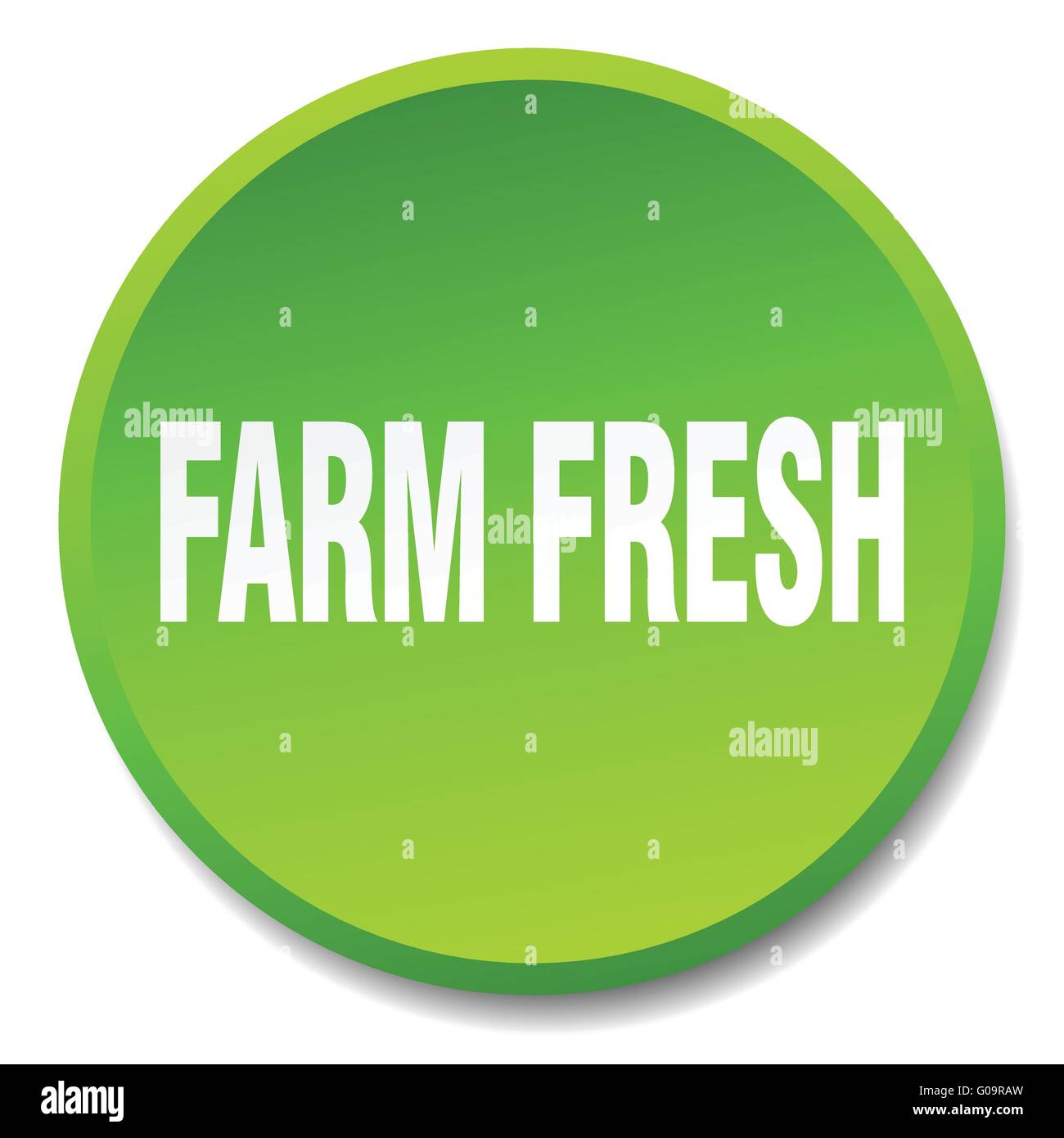 farm fresh green round flat isolated push button Stock Vector Image ...