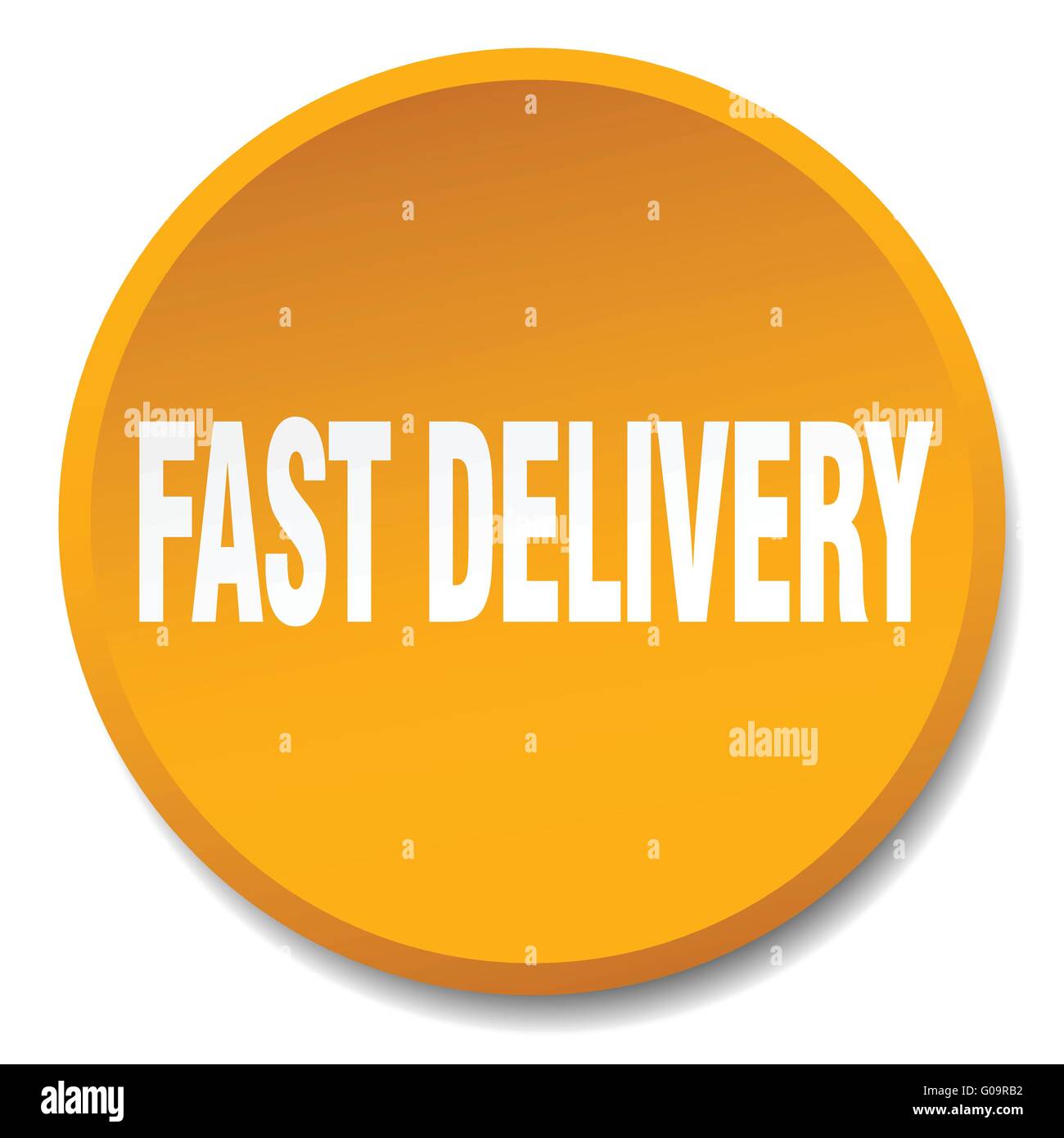 fast delivery orange round flat isolated push button Stock Vector Image ...
